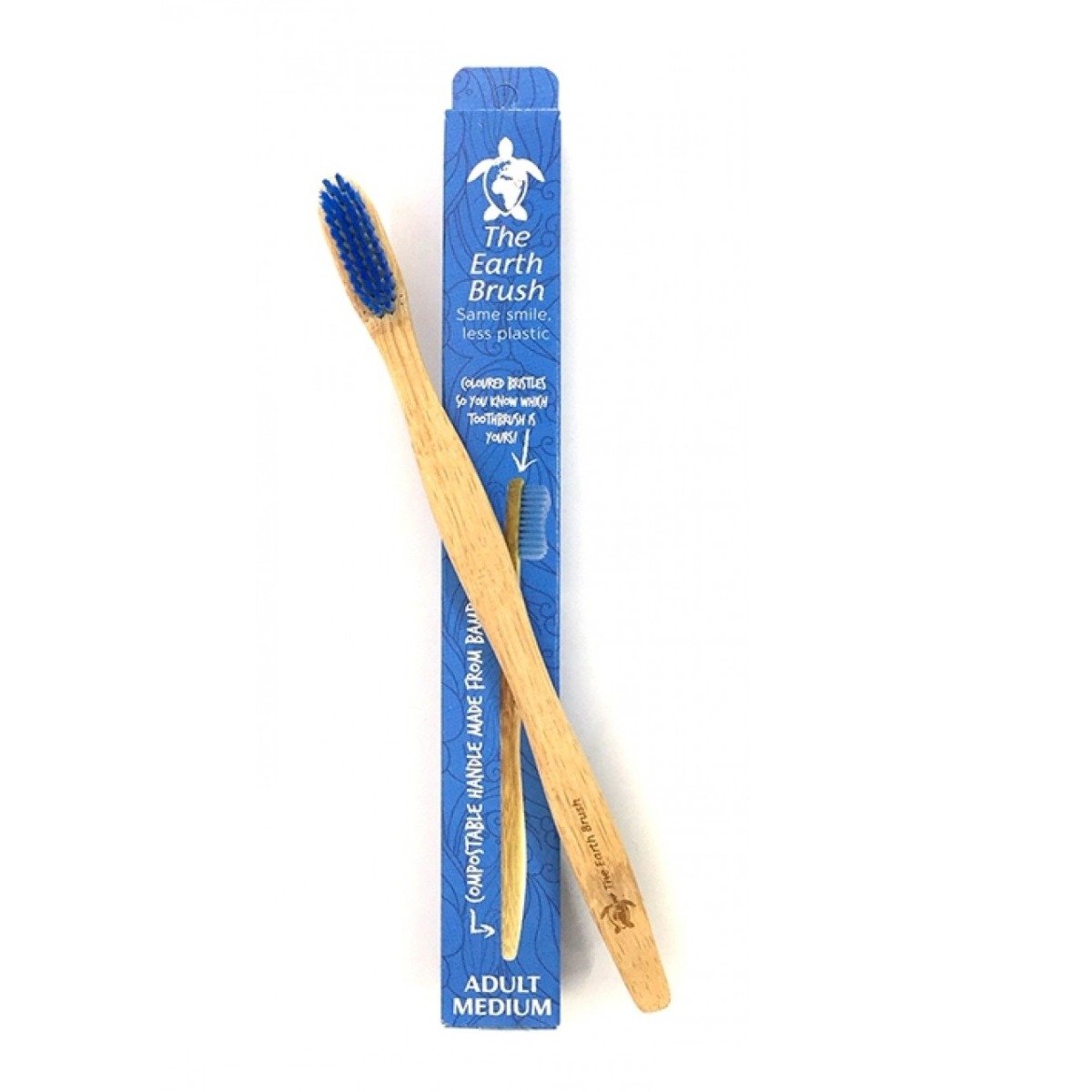 Earth Brush Toothbrush Adult Medium Blue - Wellness Warehouse ...
